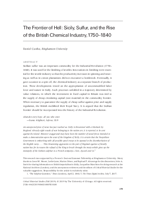 (PDF) The Frontier of Hell: Sicily, Sulfur, and the Rise of the British ...
