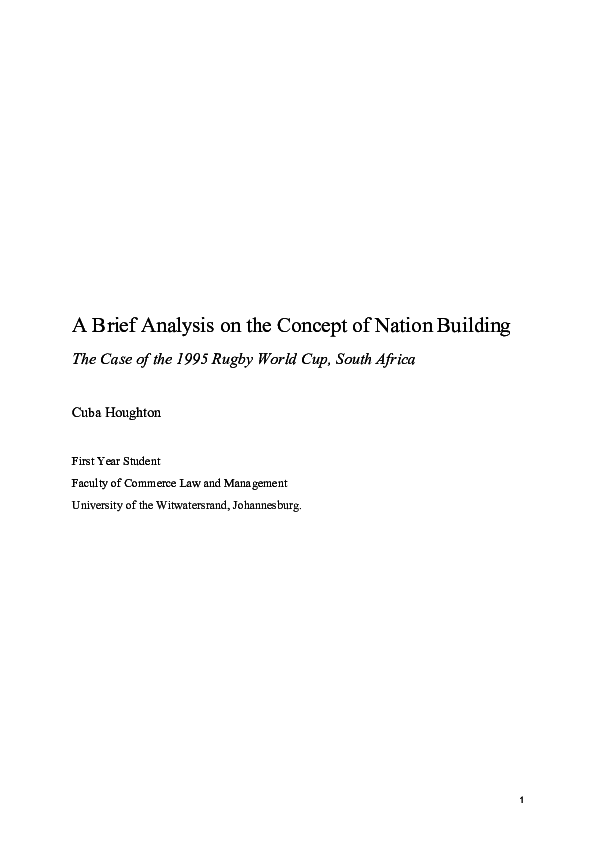 (PDF) A Brief Analysis on the Concept of Nation Building: The Case of ...