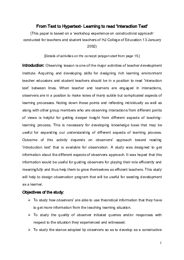 (PDF) From text to hypertext- Constructing kowledge of polygones
