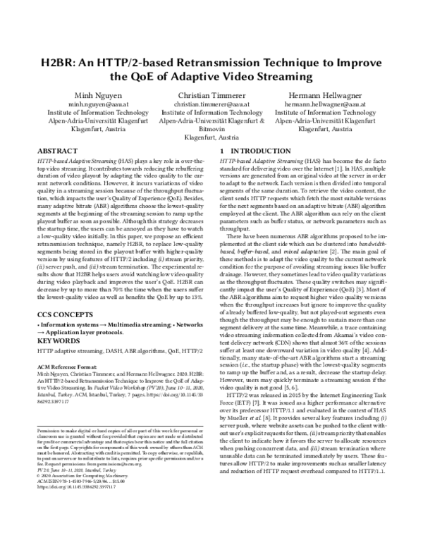(PDF) H2BR: An HTTP/2-based Retransmission Technique to Improve the QoE ...