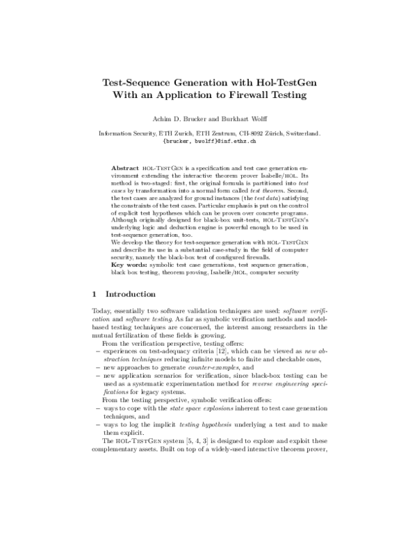 (PDF) Test-Sequence Generation with Hol-TestGen with an Application to ...