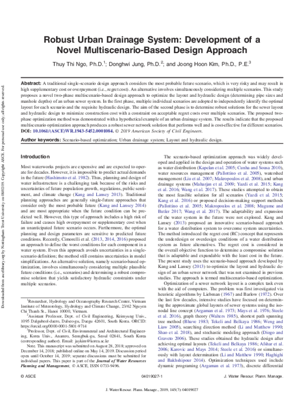(PDF) Robust Urban Drainage System: Development of a Novel ...