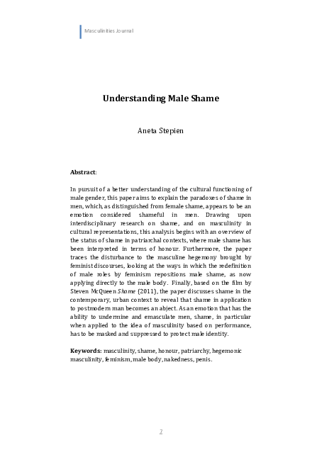 (PDF) Understanding Male Shame