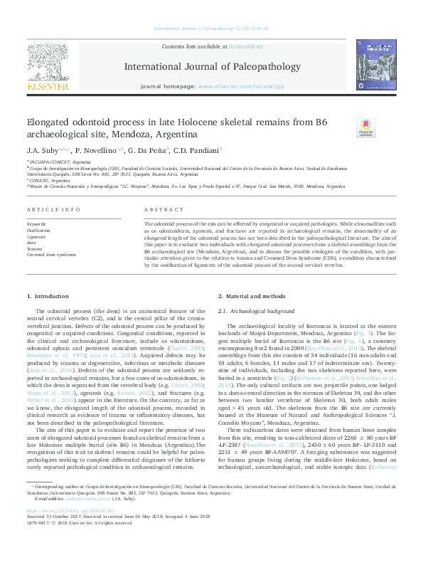 (PDF) Elongated odontoid process in late Holocene skeletal remains from ...