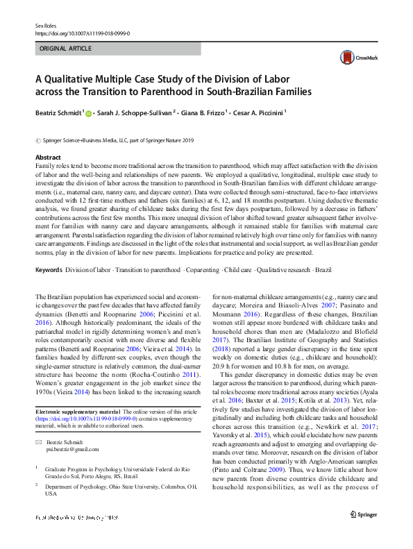(PDF) A Qualitative Multiple Case Study of the Division of Labor across ...