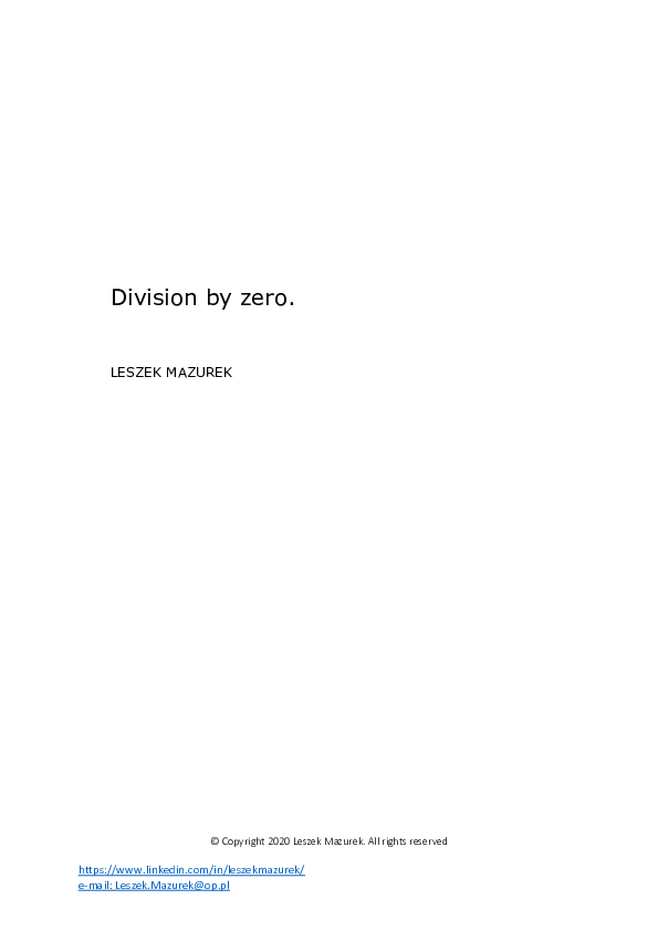 (PDF) Division by zero