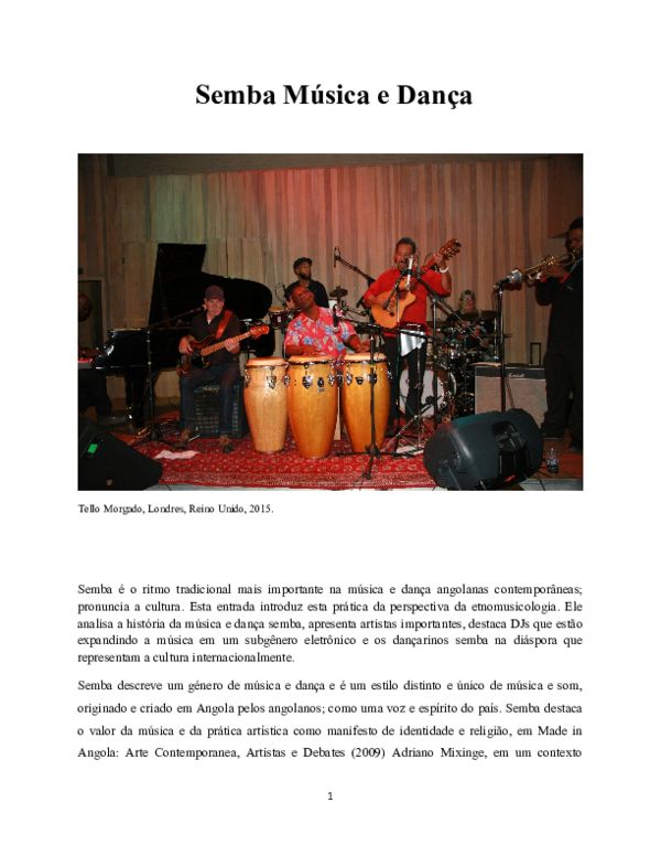 (DOC) Semba Música e Dança