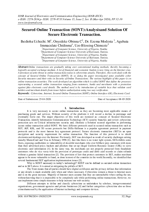 (PDF) Secured Online Transaction (SONT):Analysisand Solution Of Secure ...