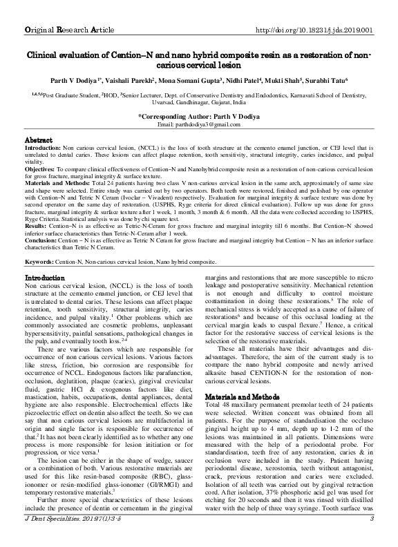 (PDF) Clinical evaluation of Cention-N and nano hybrid composite resin ...