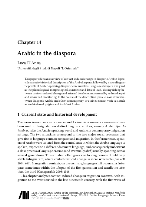 (PDF) Arabic in the diaspora
