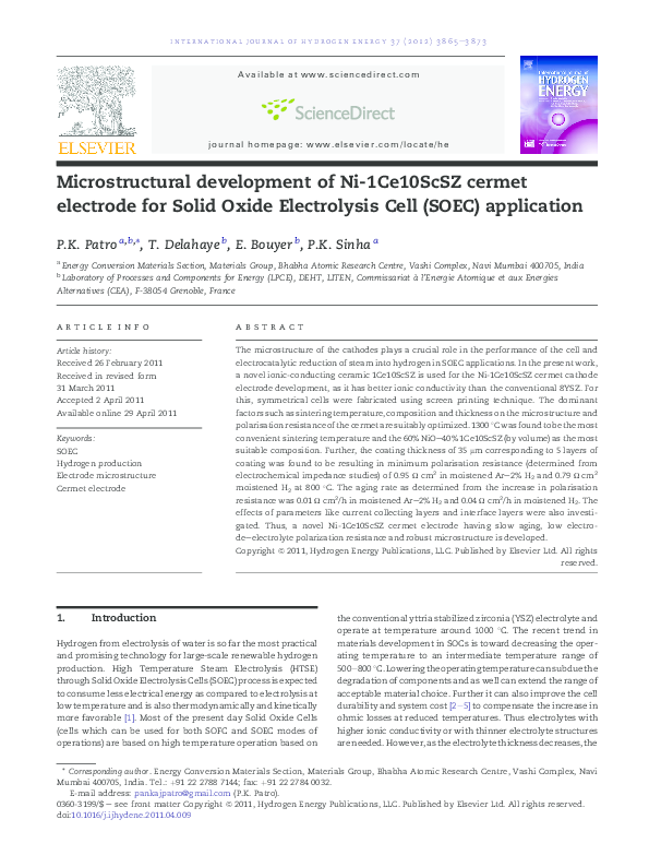 (PDF) Microstructural development of Ni-1Ce10ScSZ cermet electrode for ...