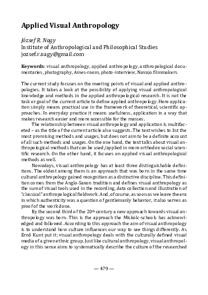 (PDF) Applied Visual Anthropology