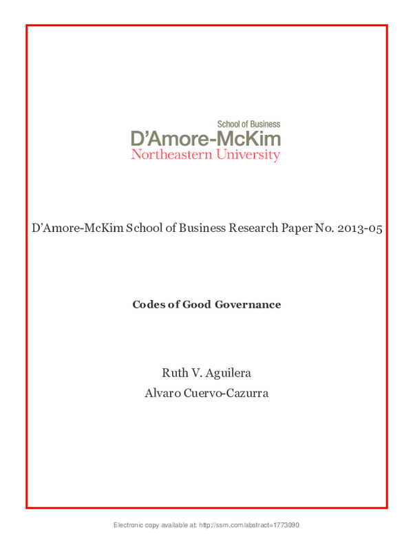 (PDF) Codes of Good Governance Codes of Good Governance