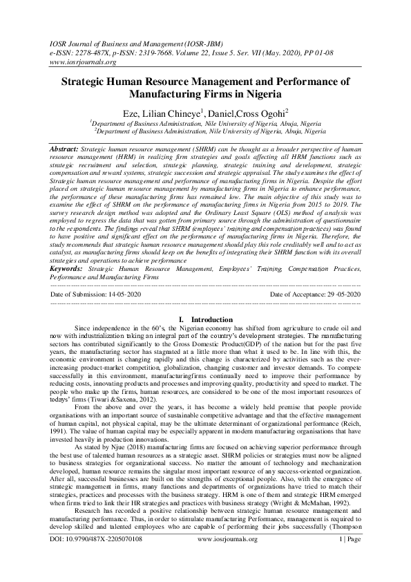 (PDF) Strategic human resource management