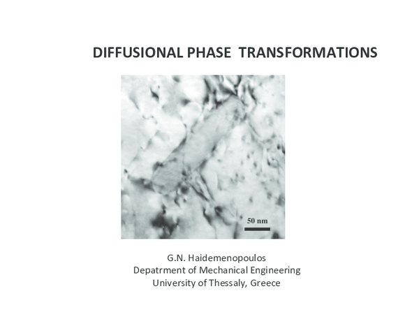 Pdf Diffusional Phase Transformations