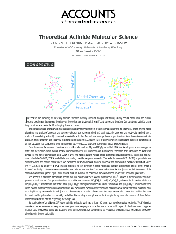 (PDF) Theoretical Actinide Molecular Science