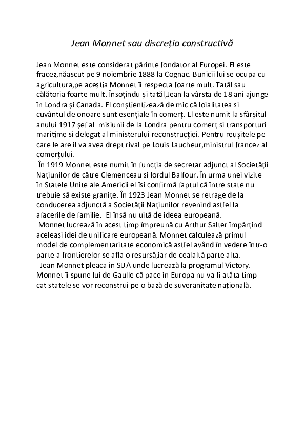 (DOC) Jean Monnet sau discreția constructivă