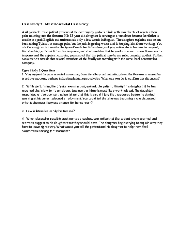 (DOC) Case Study 2 Musculoskeletal Case Study