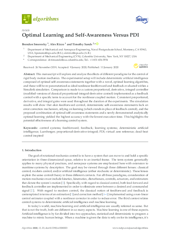 (PDF) Optimal Learning and Self-Awareness Versus PDI