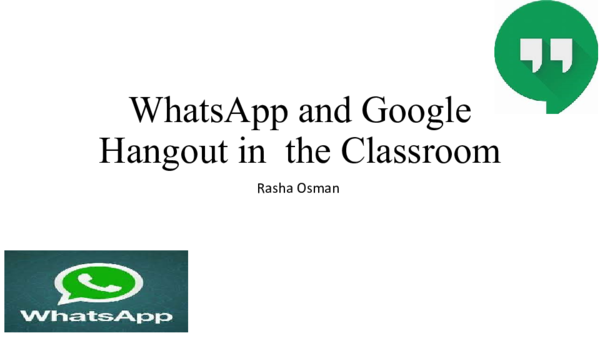 (PPT) WhatsApp and Google Hangout for Speaking