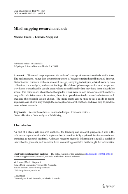 (PDF) Mind mapping research methods