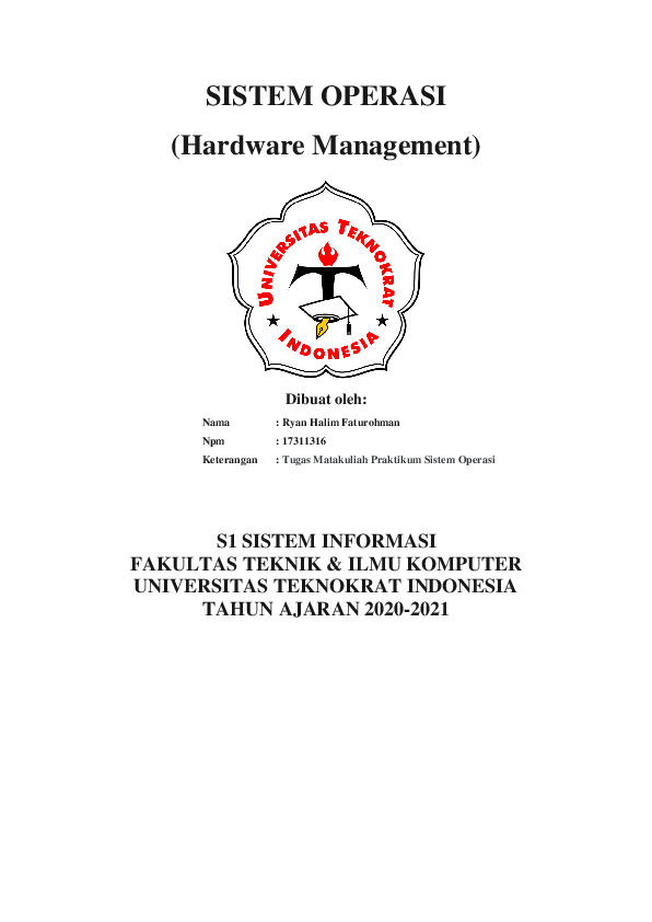 (PDF) SISTEM OPERASI (Hardware Management)