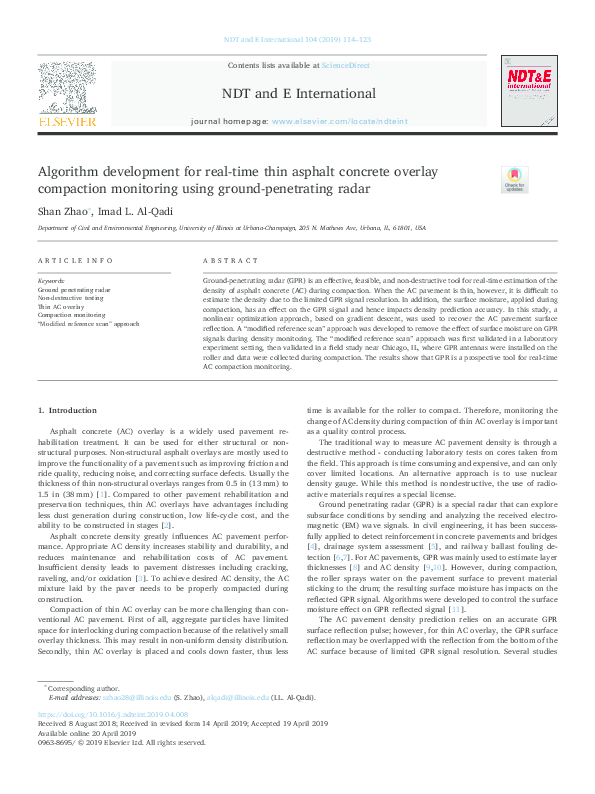 Pdf Algorithm Development For Real Time Thin Asphalt Concrete Overlay Compaction Monitoring