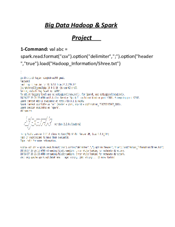Big Data Hadoop&Spark Project