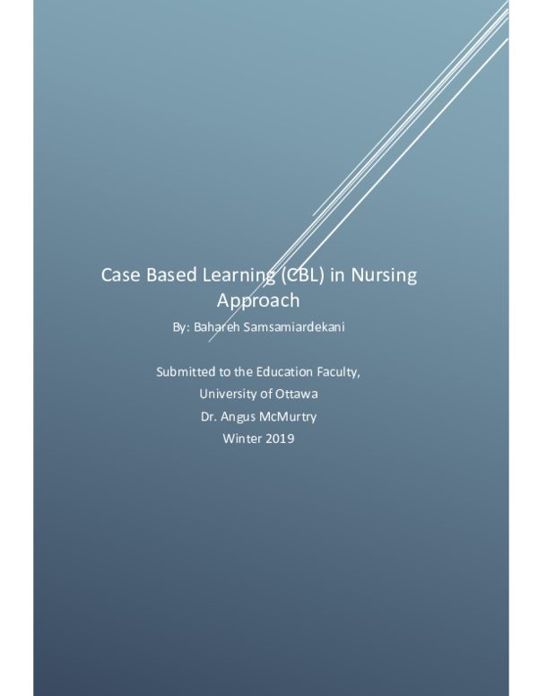 (PDF) Case Based Learning (CBL) in Nursing Approach