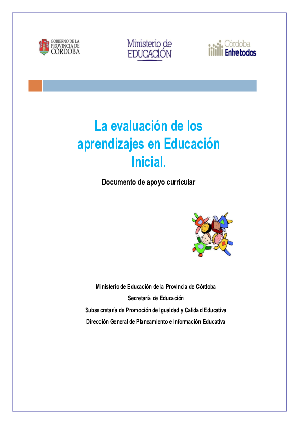 La evaluación de los aprendizajes en Educación Inicial. Documento de apoyo curricular