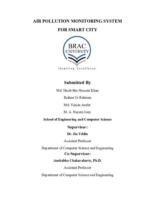 (PDF) AIR POLLUTION MONITORING SYSTEM FOR SMART CITY Submitted By ...