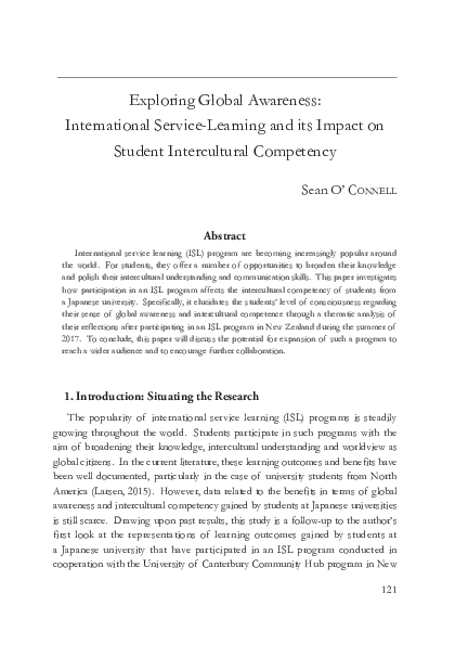 (PDF) Exploring Global Awareness: International Service-Learning and ...