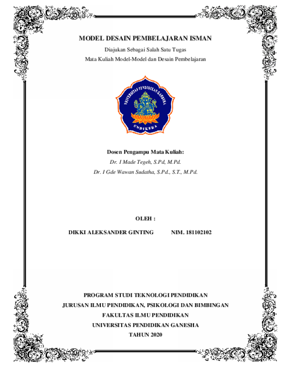 (PDF) MODEL DESAIN PEMBELAJARAN ISMAN