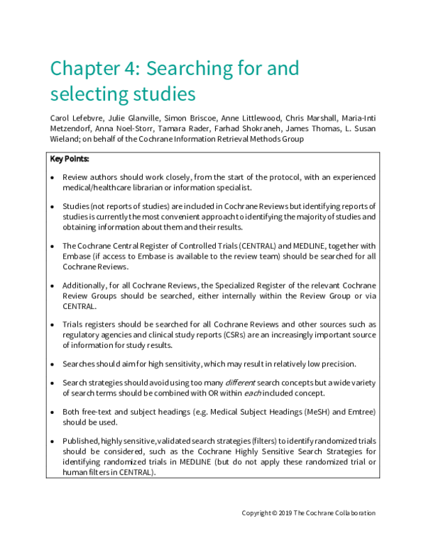 (PDF) Chapter 4. Searching for and selecting studies