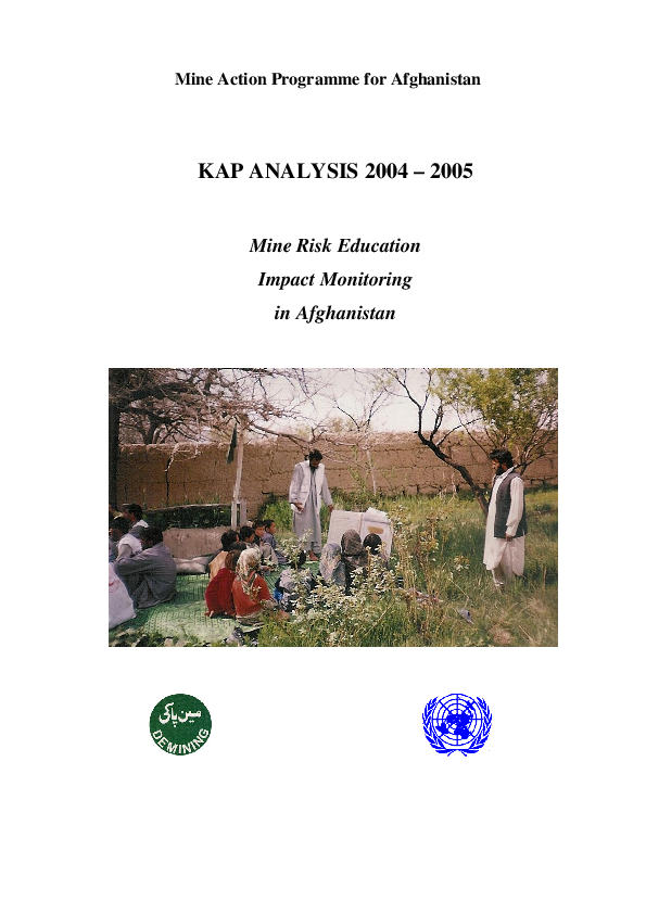 (PDF) KAP ANALYSIS 2004 – 2005. Mine Risk Education Impact Monitoring ...