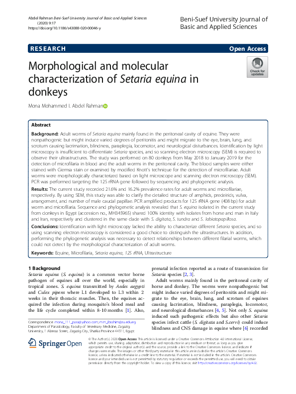 (PDF) Morphological and molecular characterization of Setaria equina in ...