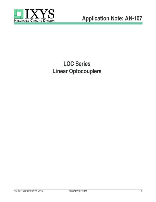 (PDF) INTEGRATED CIRCUITS DIVISION Application Note: AN-107 LOC Series ...