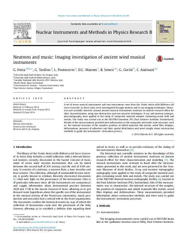 (PDF) Neutrons and music: Imaging investigation of ancient wind musical ...