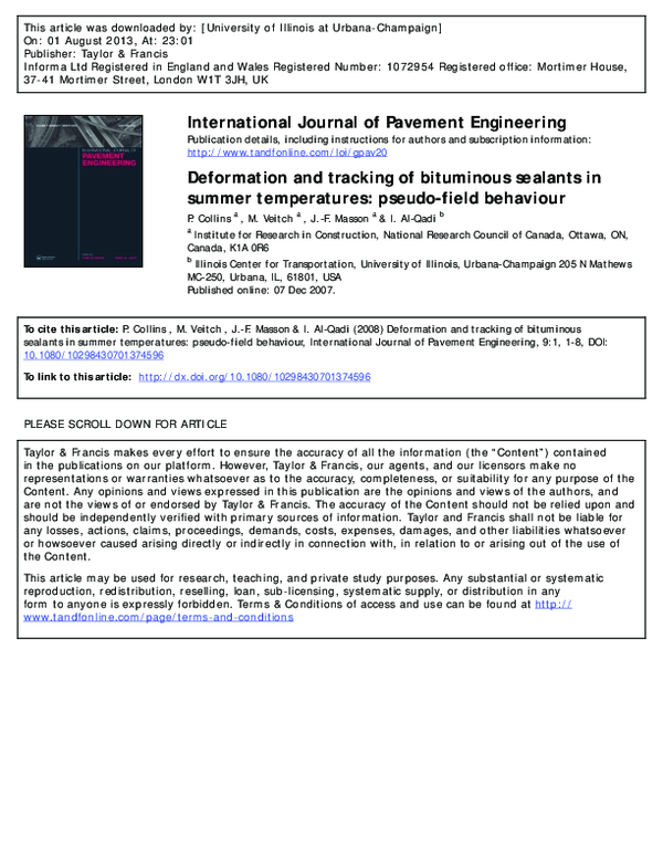 (PDF) International Journal of Pavement Engineering Deformation and ...