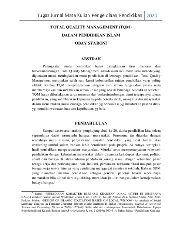 (PDF) Total Quality Management TQM