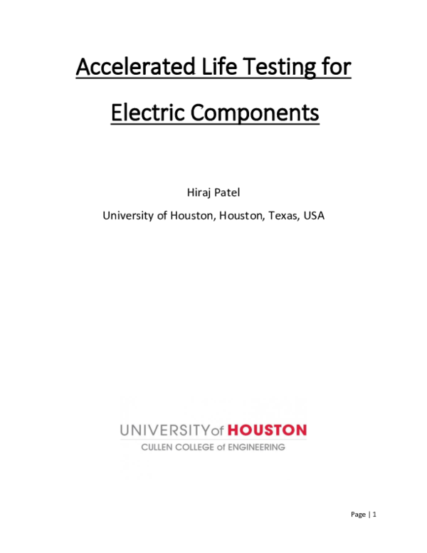 (PDF) Accelerated Life Testing for Electric Components