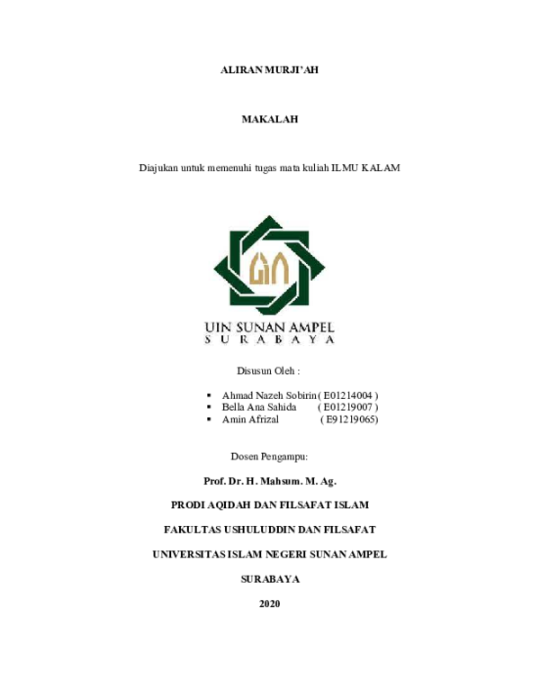 (PDF) ALIRAN MURJI'AH