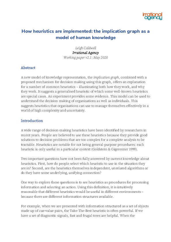 (PDF) How heuristics are implemented: the implication graph as a model ...