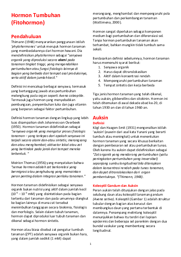 (PDF) Hormon Tumbuhan (Fitohormon) Fisiologi Tumbuhan