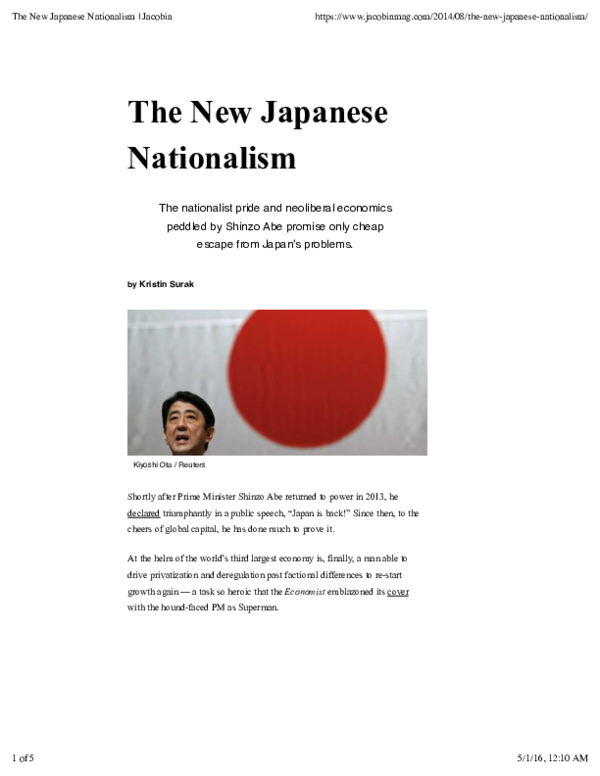 (PDF) The New Japanese Nationalism