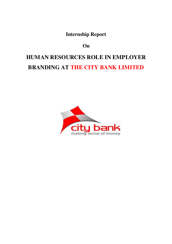(PDF) Internship Report HUMAN RESOURCES ROLE IN EMPLOYER BRANDING AT ...
