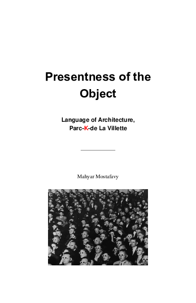 PDF Presentness Of The Object Language Of Architecture Parc K de La PDF Presentness Of The Object Language Of Architecture Parc K de La