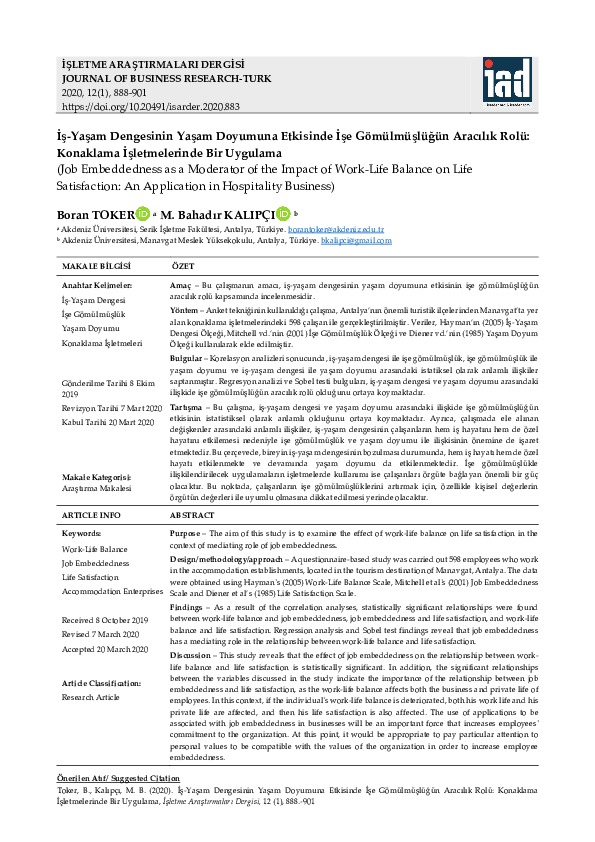 (PDF) Job Embeddedness as a Moderator of the Impact of Work-Life ...