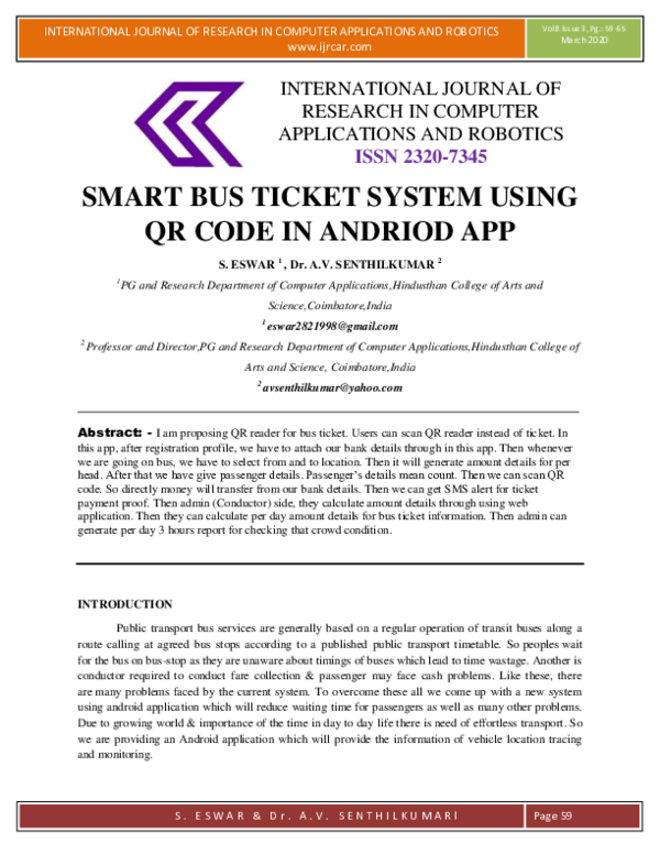 (PDF) SMART BUS TICKET SYSTEM USING QR CODE IN ANDRIOD APP