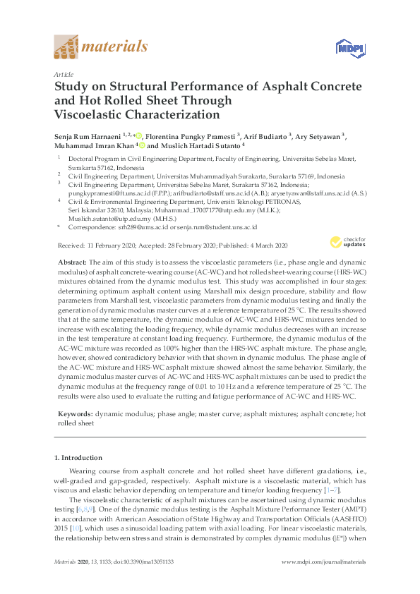(PDF) Study on Structural Performance of Asphalt Concrete and Hot Rolled Sheet Through ...